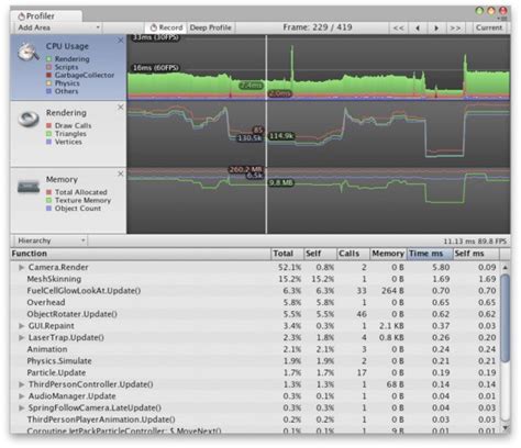 Unity3d高级手册01分析器profiler