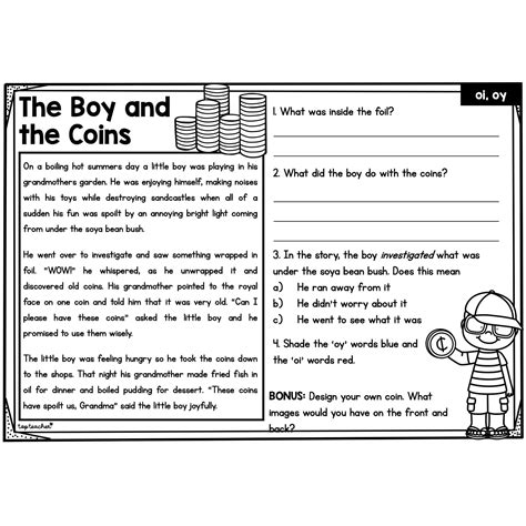 Reading And Comprehension Passage Oi Oy Top Teacher