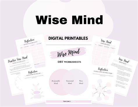 Wise Mind Dbt Therapy Worksheets Dbt Skills Therapy Tools Coping Skills