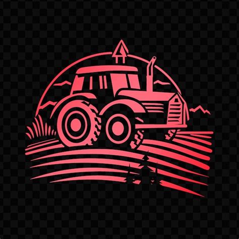 Premium Psd A Black And Red Logo Of A Tractor With The Words Tractor