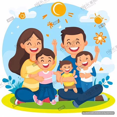 Ai创作图幸福家庭卡通图 卡通亲子插画 一家人卡通设计素材 一家人亲子活动插画 幸福和谐家庭漫画 亲子卡通插画 卡通一家人合家欢 卡通亲子图 幸福一家人五口 卡通家人素材 幸福家庭插画 一家人