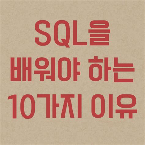 sql을 배워야 하는 이유 10가지 알아보기