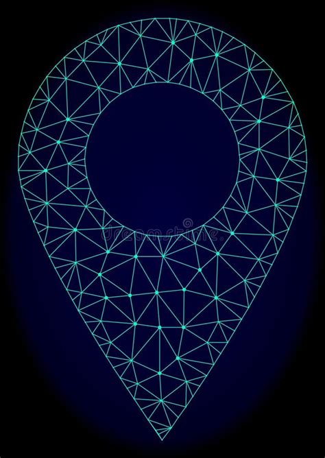 Polygonal Wire Frame Mesh Vector Abstract Local Map Marker Stock Vector Illustration Of