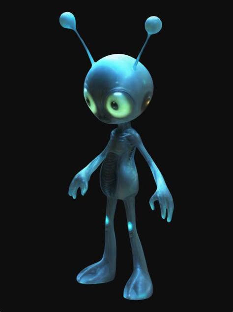A Cartoon Like Anime Style Bioluminescent Bipedal Alien Humanoid