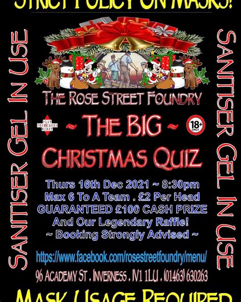 Remember This Thursday Is Quiz Night Rose Street Foundry Facebook