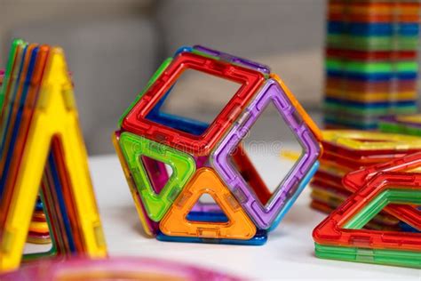 Polyhedron Figure From Magnetic Constructor Stock Image Image Of Magnetic Colorful 322602301