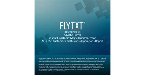 Flytxt Included In The 2024 Gartner® Magic Quadrant™ For Ai In Csp