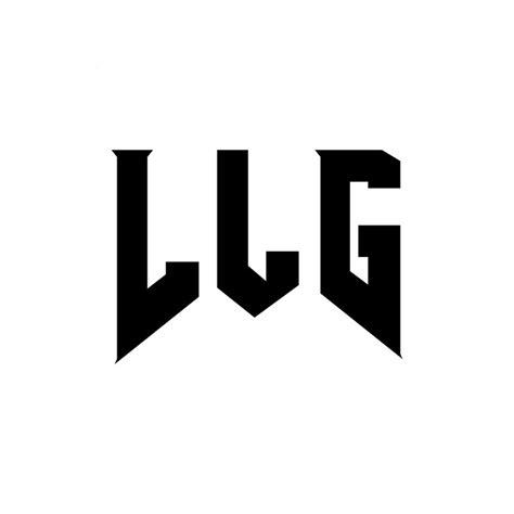 기술 회사 Llg의 글자 로고 디자인 블랙 앤 화이트 컬러 조합 Llg 로고 터 Llg 디자인 Llg 아이콘 Llg 알파 Llg 타이포그래피 로고 디자인 프리미엄 벡터