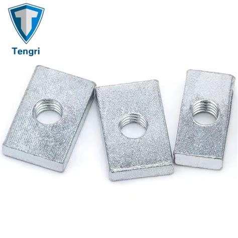 Aluminum Galvanized Custom Nuts Square Flat Rectangle Rectangular Nut