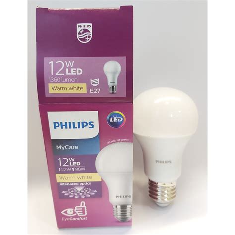 Philips Led Bulb 12w A60 E27 3000k6500k4000k Shopee Thailand