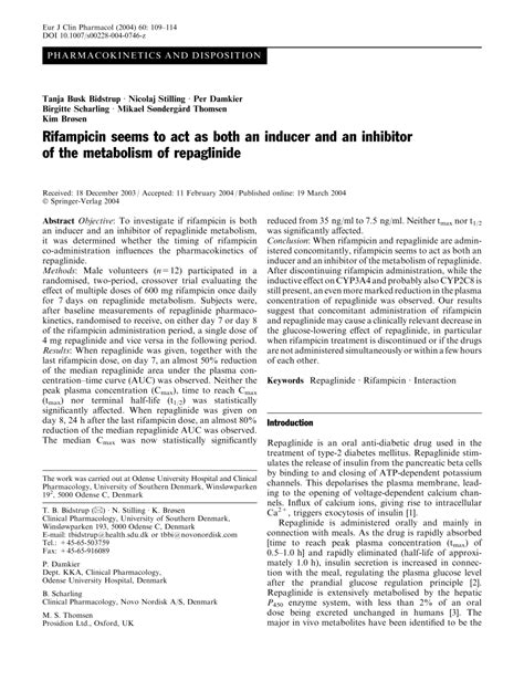 Pdf Rifampin Seems To Act As Both An Inducer And An Inhibitor Of The