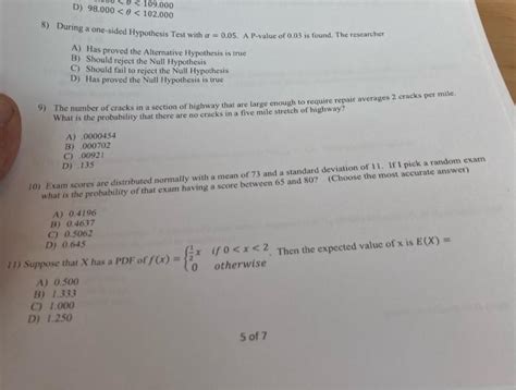 Solved 8 During A One Sided Hypothesis Test With A005 A