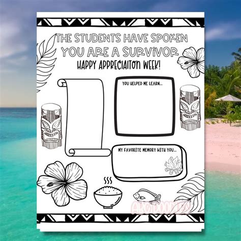 Survivor Game Theme All About My Teacher For May Appreciation Week