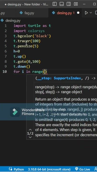 Python Turtle Graphic Design🥰python Coding Status 😍 Shorts Viral
