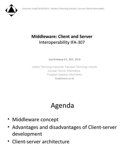 Middleware Concept And Client Server Architecture In Distributed