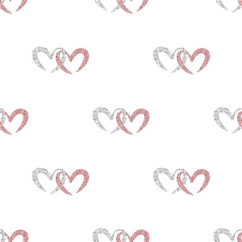 Premium Vector Seamless Twotone Glitter Heart Shape Pattern