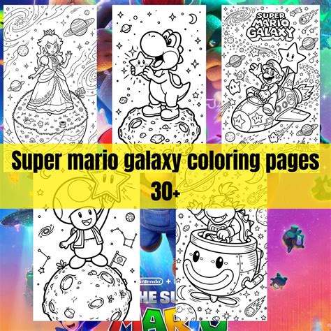 Super Mario Galaxy Coloring Pages Printable Mario Coloring Sheets