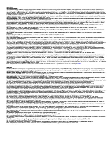 Form 1099 Int Instructions For Recipient Printable Pdf Download
