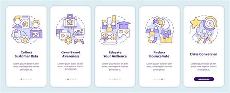 Premium Vector Digital Marketing Gamification Pros Onboarding Mobile App Screen