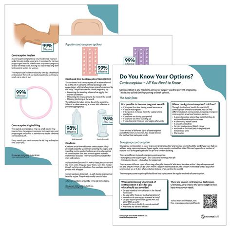 Contraception Explained Printable Pdf Sexual Health Resource Anatomystuff