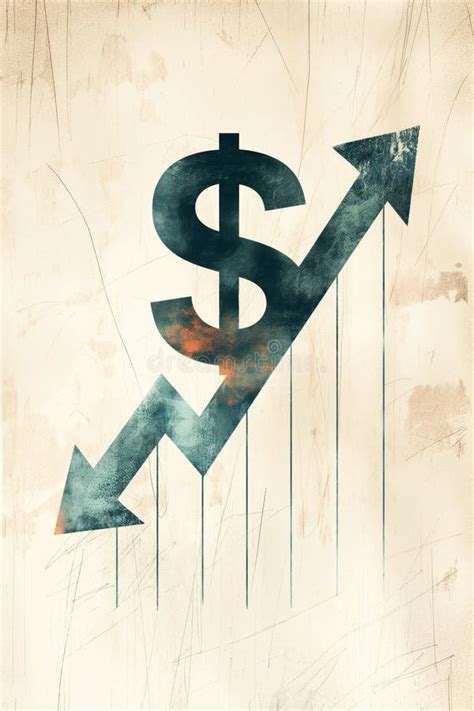Illustration Of Declining Economic Growth With Dollar Symbol
