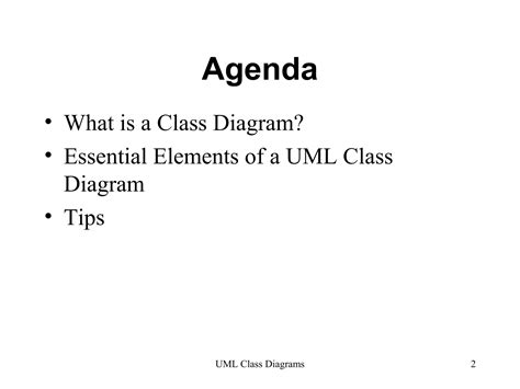 Uml Class Diagram PPT