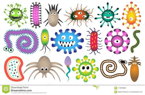 Personage Monster Creature Character Of The Set Microorganism