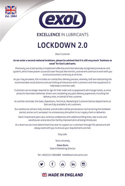 Its Business As Usual At Exol Lubricants Exol