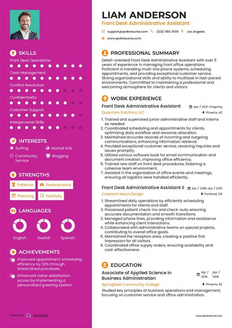 10 Front Desk Administrative Assistant Resume Samples And Templates For 2026