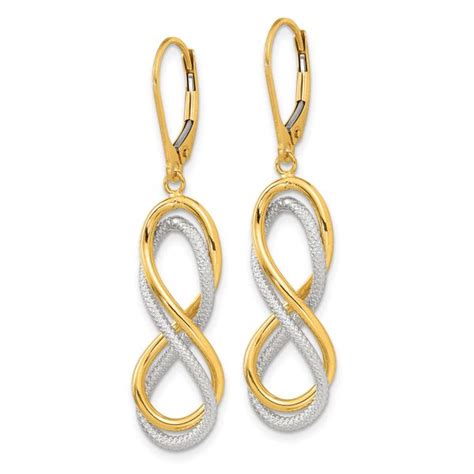 Leslies 10k W White Rhodium Polished Textured Infinity Lev Johnson