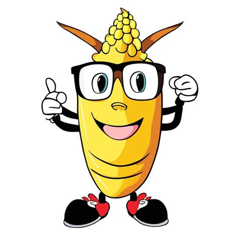 Premium Vector Cute Corn Wearing Glasses With Thumbs Up Cartoon Vector Icon Illustration