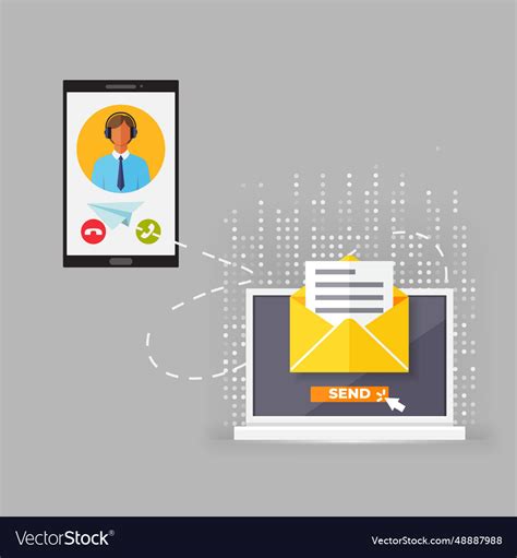 Mailing List Computer Laptop Sending Email Vector Image
