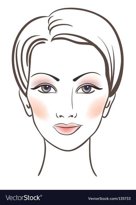 Beauty Women Face With Makeup Royalty Free Vector Image