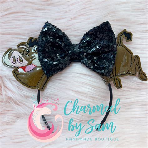 Glitter Pumba Pumbaa Warthog The Lion King Inspired Mouse Ears Headband