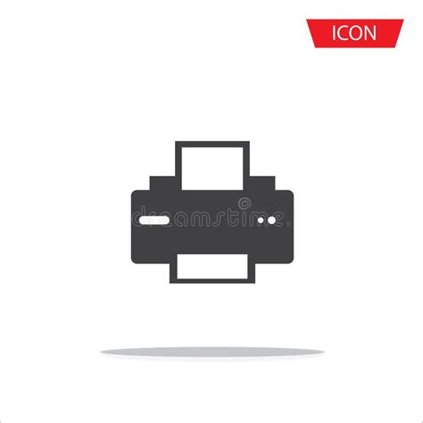 Printer Vector Icon Document Printing Symbol Isolated On White Stock