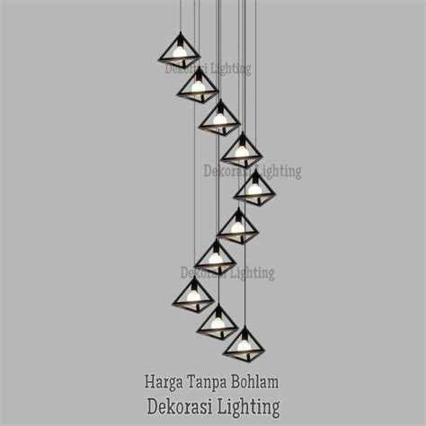 Jual Lampu Gantung Void Tangga 10in1 Hias Cafe Minimalis Model 10 Lampu