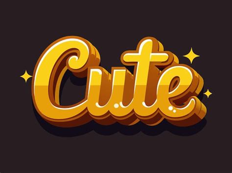 Efecto De Texto Dorado Arte Vectorial Cute Vector Premium Generado Con Ia