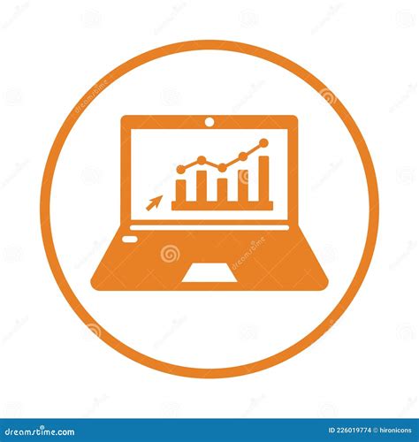 Analytics Graph Presentation Icon Orange Color Vector Eps Stock