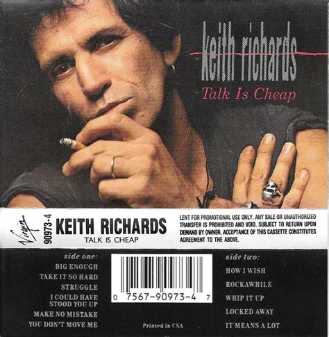 Keith Richards Talk Is Cheap 1998 Cassette Discogs
