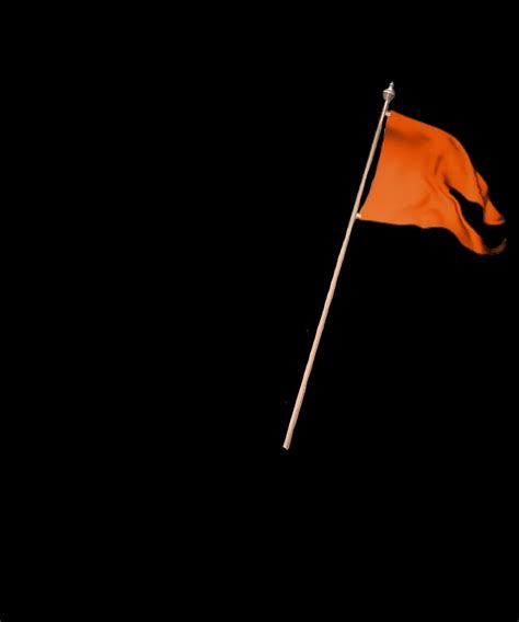 Orange Flag Waving In The Wind