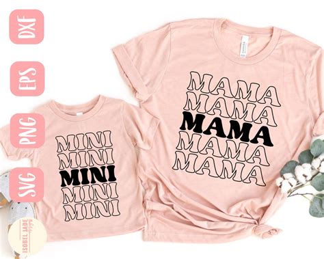 Mama And Mini Svg Design Mommy And Me Svg File For Cricut Etsy