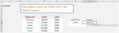 MATCH Function Intro MyExcelOnline