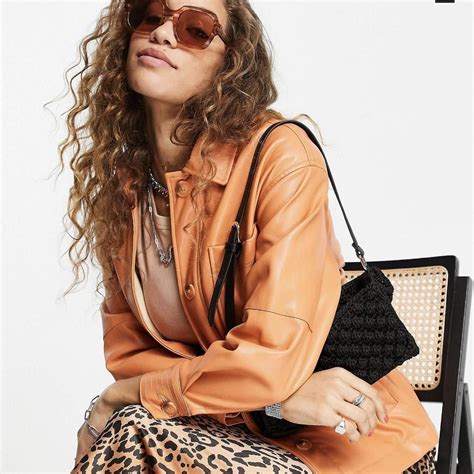 Bershka Womens Orange Jacket Depop
