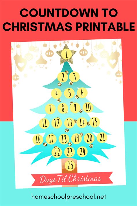 Christmas Tree Countdown Printable
