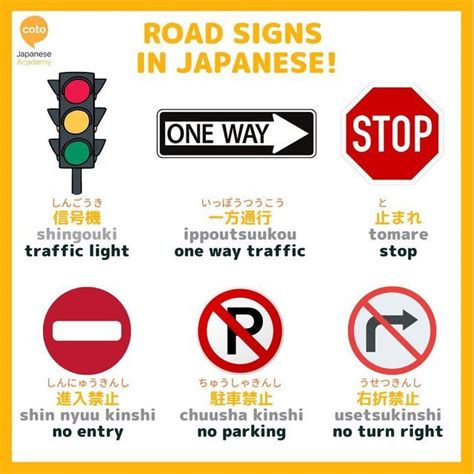 Learning Japanese Road Signs Vocabulary