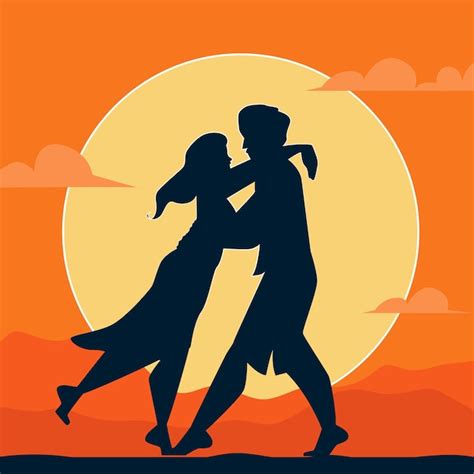 Premium Vector Couple Sunset Vector