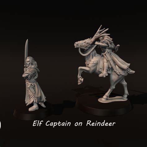 3d Printable Elf Captain With Reindeer By Medbury Miniatures