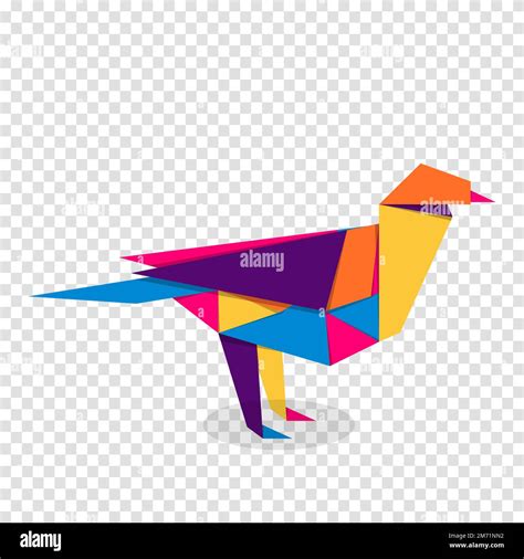Bird Origami Abstract Colorful Vibrant Bird Logo Design Animal