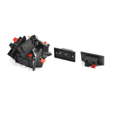 10pcs Red Black 2 Position Cable Wire Clip Socket Speaker Terminals