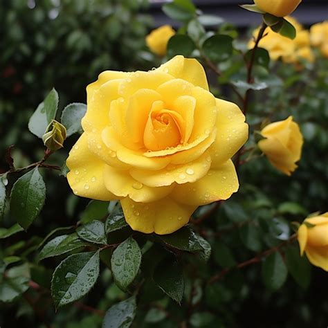 黄色蔷薇图片高清图片素材